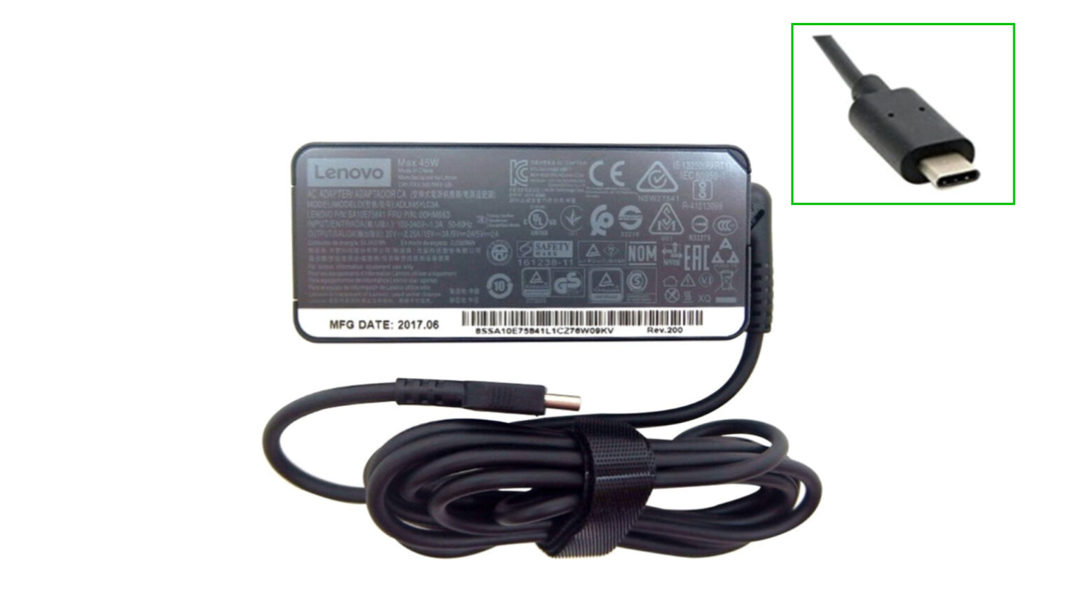 Original Lenovo USB-C Type C 45W 20V 2.25A Power Adapter - Thunder Store